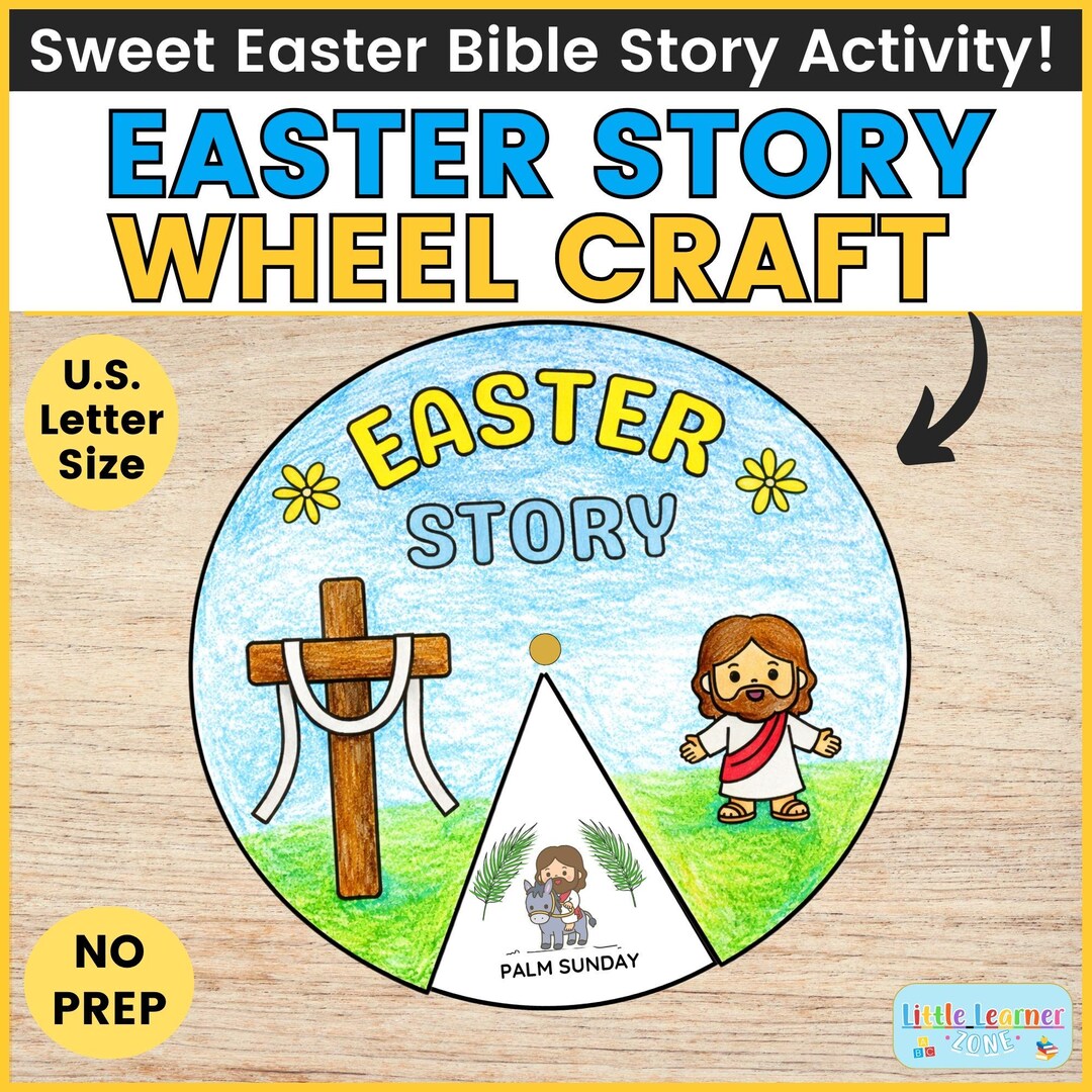 Easter Story Wheel Craft Printable, Easter Bible Story Spinner Wheel ...