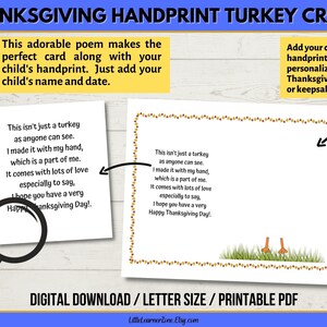 Thanksgiving Handprint Turkey Craft Printable, Handprint Turkey Poem ...