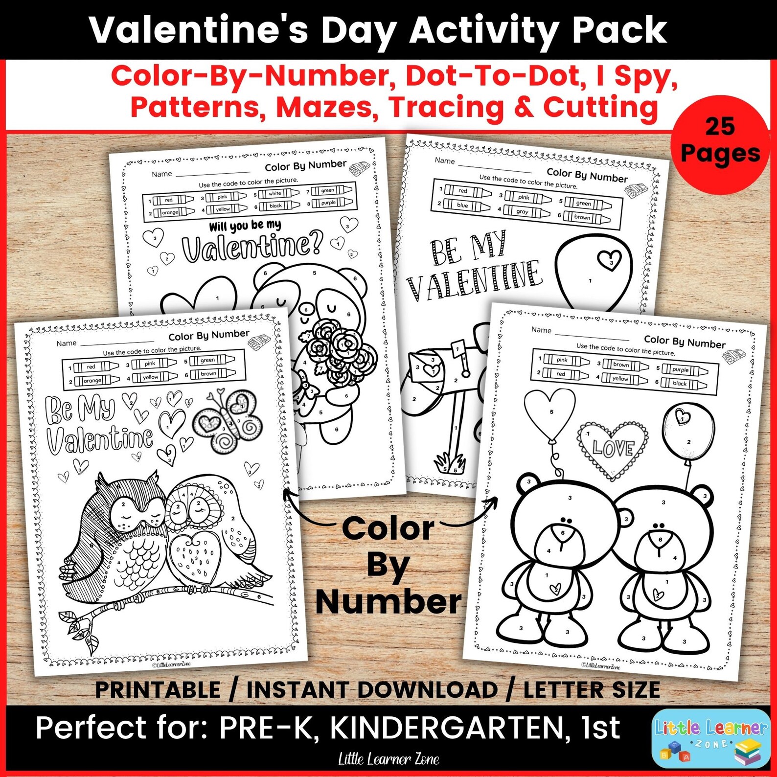 Kids Valentine's Day Activity Pack, Printable Kids Valentine's Day ...