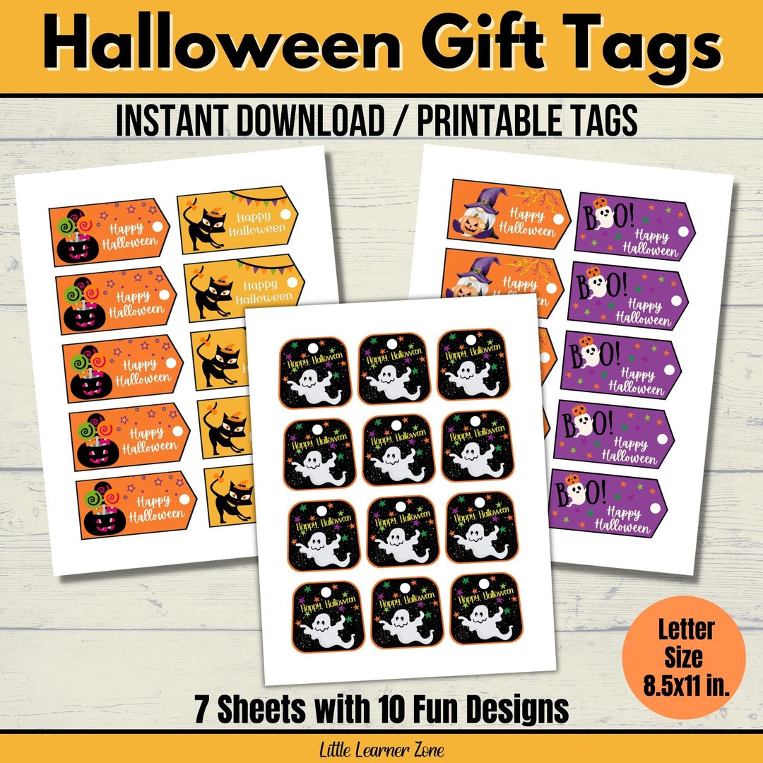 Printable Happy Halloween Gift Tags, Fun Halloween Gift Tags, Halloween ...