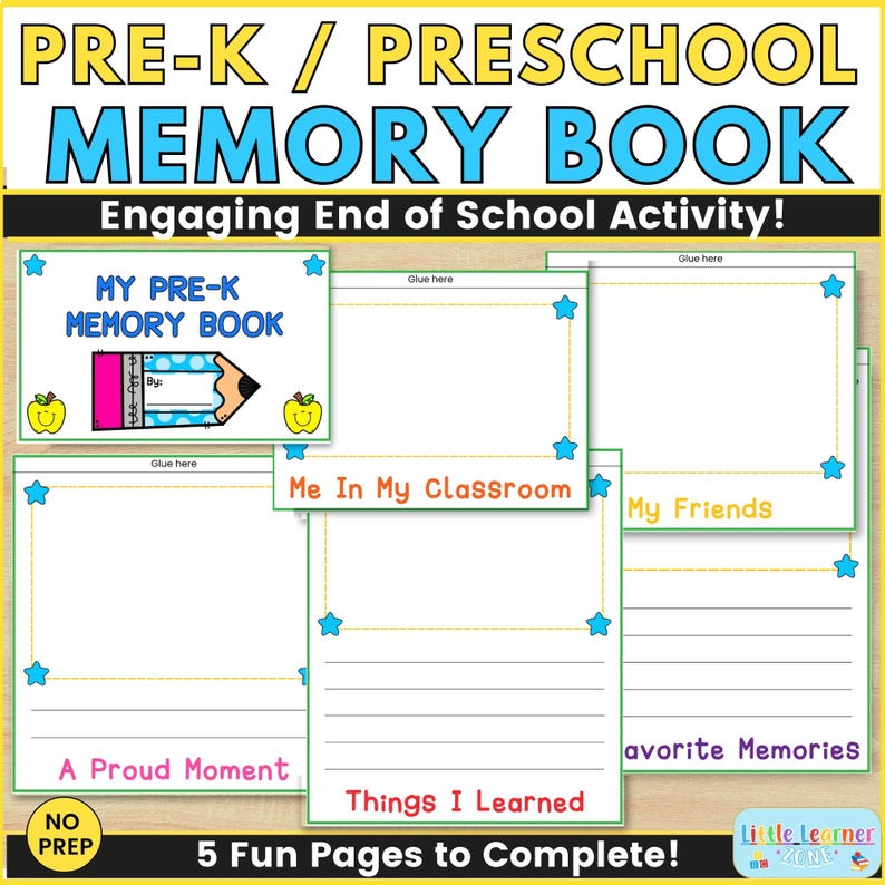 Preschool Memory Book, Pre-k End of Year Memory Book, End of Year ...