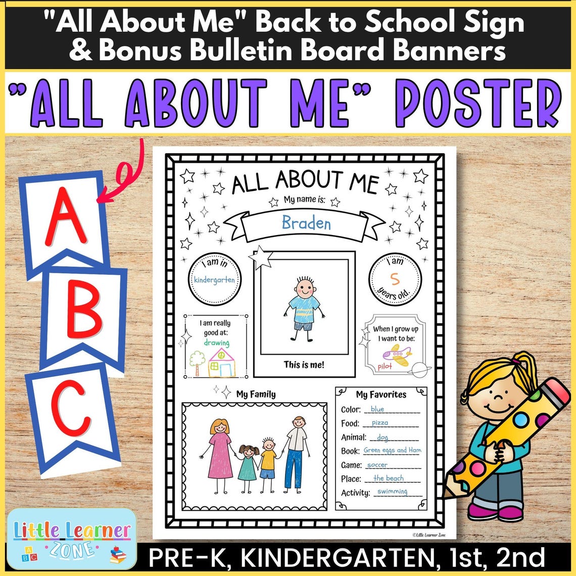 All About Me Poster, All About Me Activity, All About Me Bulletin Board ...