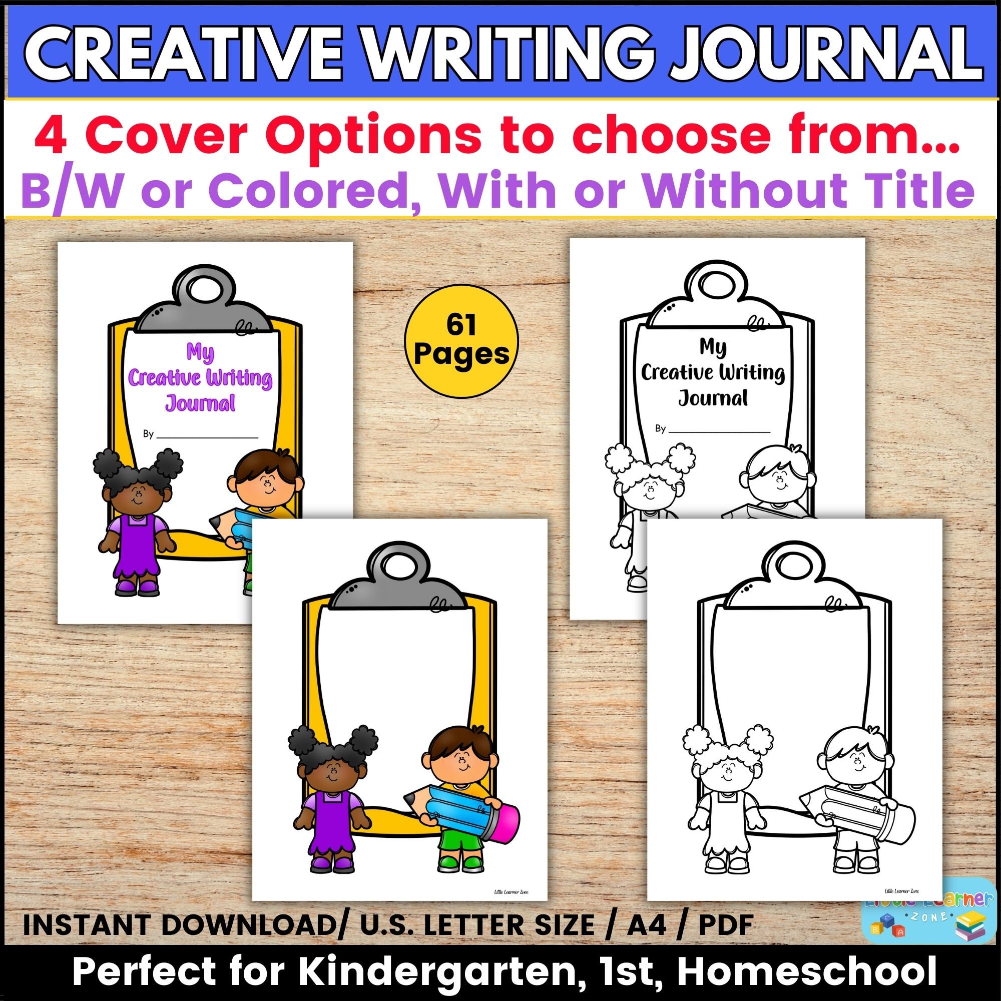 Kid's Writing Journal Printable, Journal Writing for Kindergarten ...