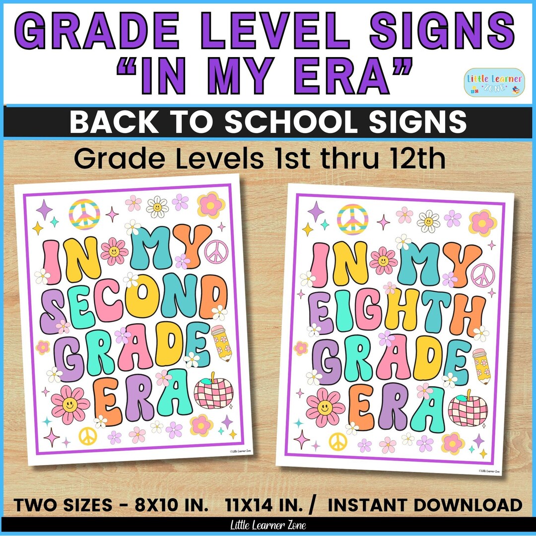 Groovy Back to School Sign Printable, "in My Era" School Sign, 1st Day ...