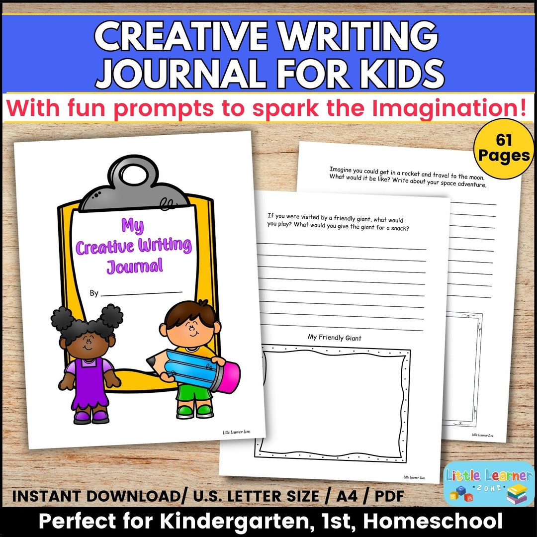 Kid's Writing Journal Printable, Journal Writing for Kindergarten ...