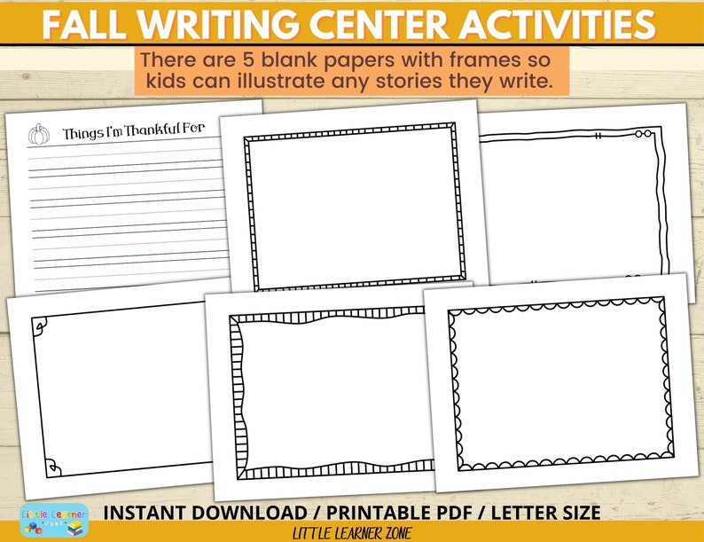 Fall Writing Center, Fall Word Wall Cards, Fall Writing Prompts With ...