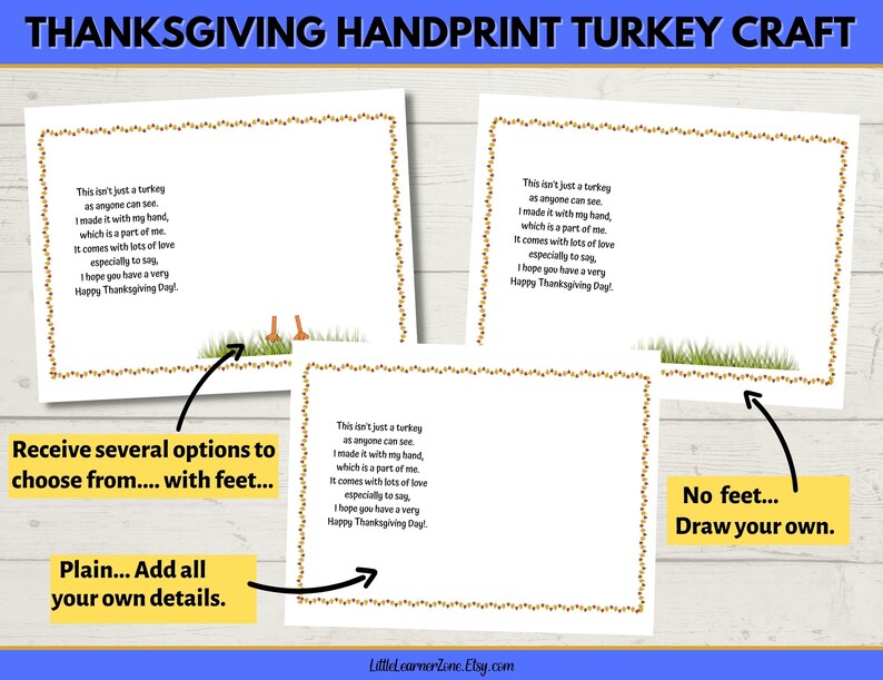 Thanksgiving Handprint Turkey Craft Printable, Handprint Turkey Poem ...