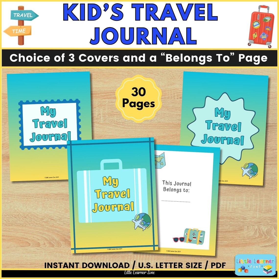 Kid's Travel Journal Printable, Kid's Vacation Memory Journal , Travel ...