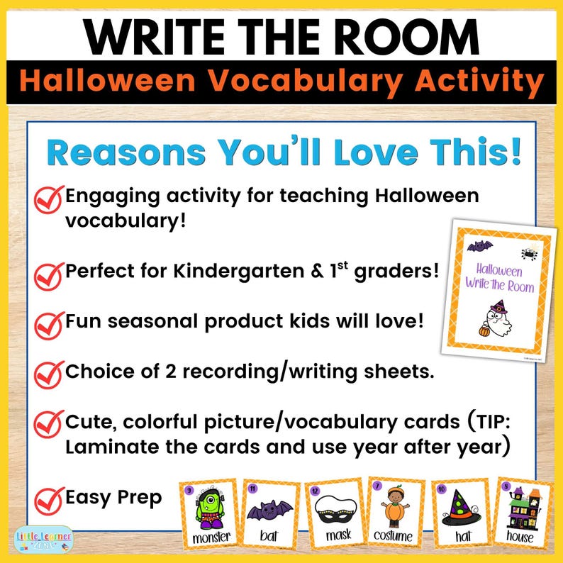 Halloween Write the Room Printable Halloween Activity for Kindergarten ...