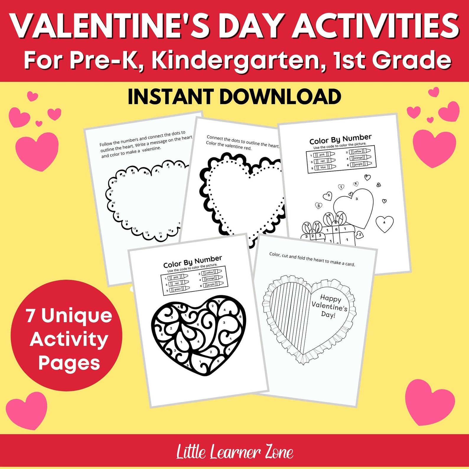 Kids Valentine's Day Activity Pack Printable Valentines | Etsy