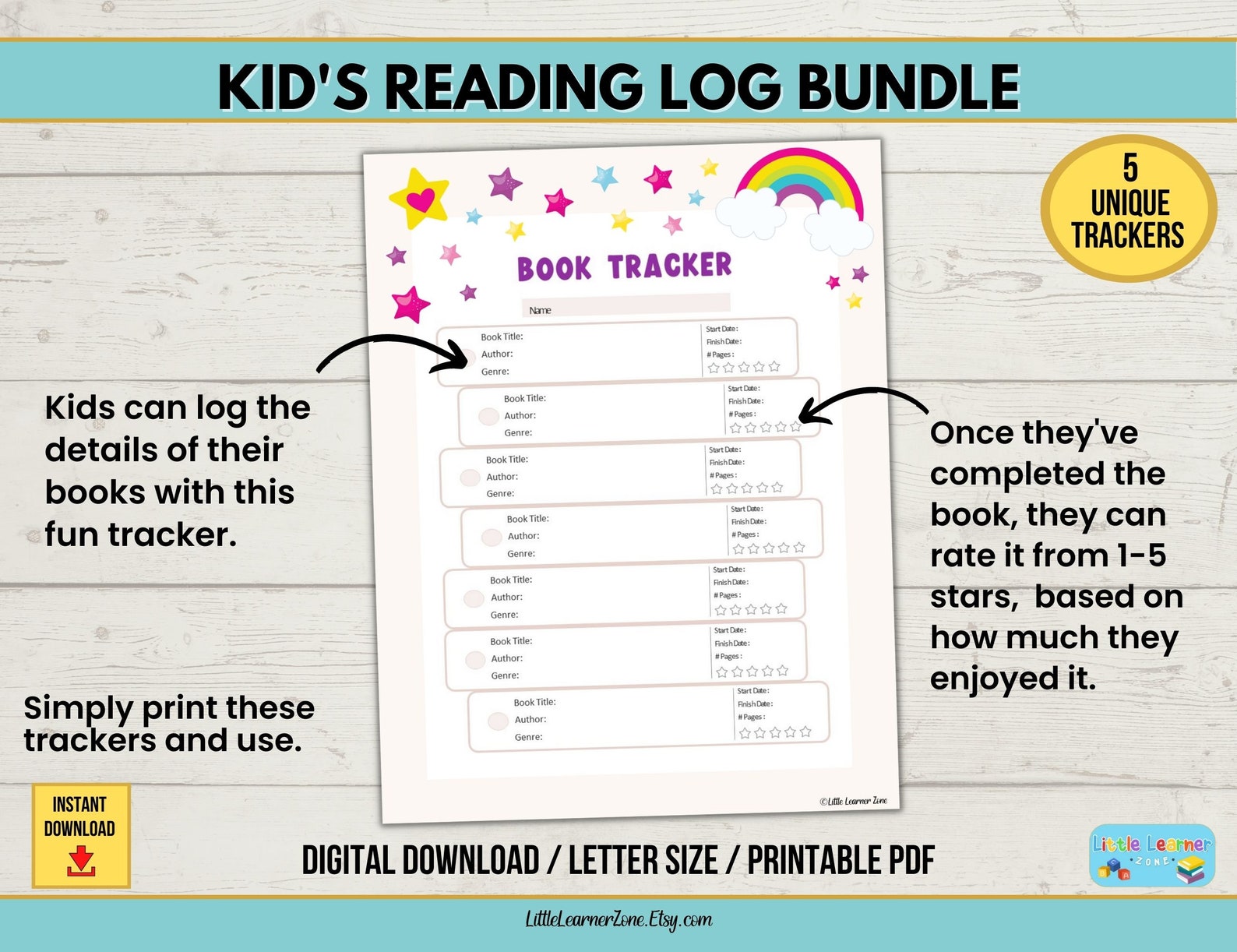 Kids Reading Log Printable, Kids Reading Tracker, Daily Reading Log ...