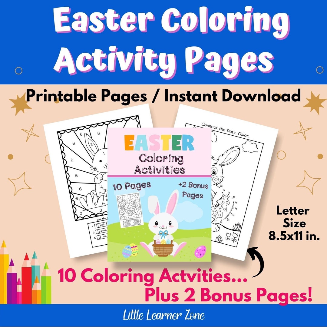 Easter Coloring Activity Printable Pages, Easter Coloring Activities ...