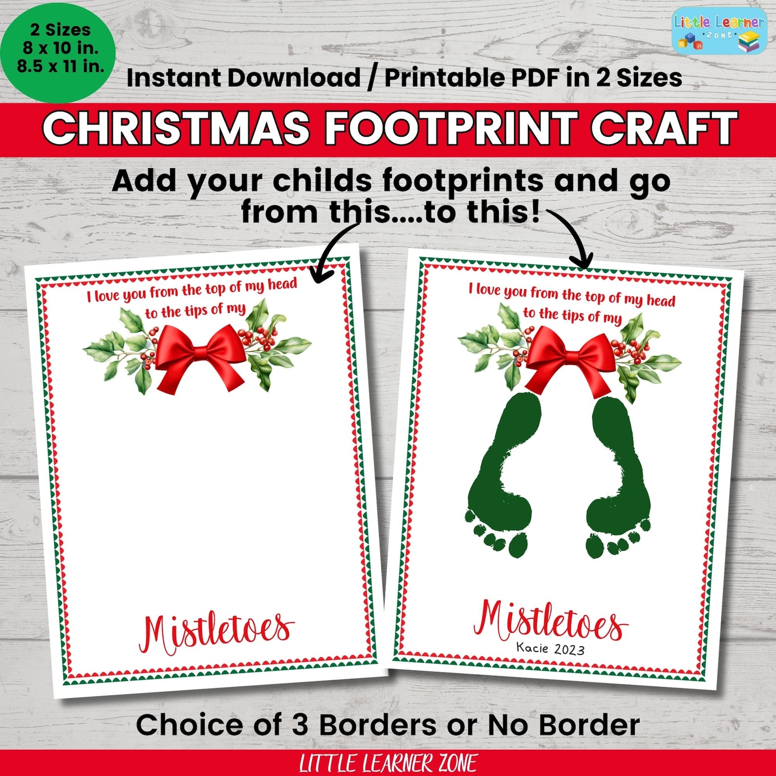 Mistletoe Christmas Footprint Art Craft, Christmas Footprint Craft ...