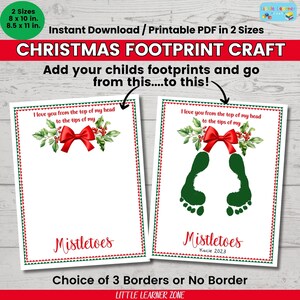Mistletoe Christmas Footprint Art Craft, Christmas Footprint Craft ...