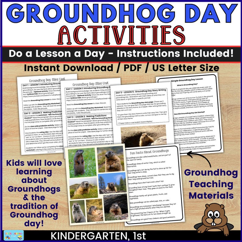 Groundhog Day Activities for Kids, Groundhog Day Mini Unit Lesson ...