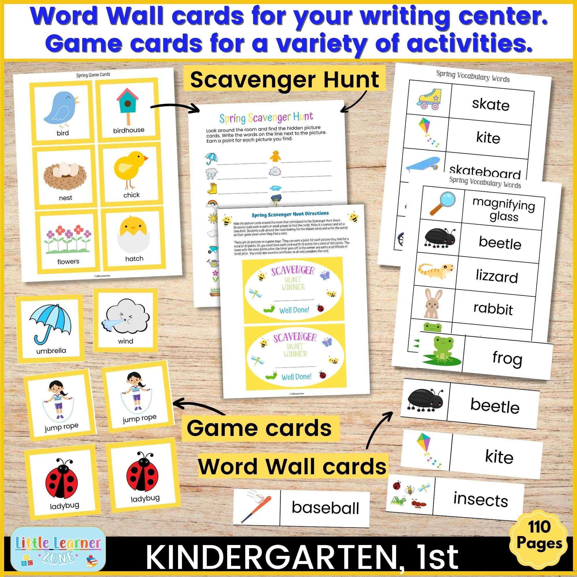 Spring Literacy Activity Bundle, Printable Literacy Activities for ...