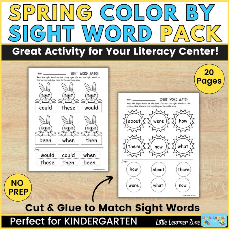 Spring Sight Word Color by Code Activities, Color by Sight Word ...