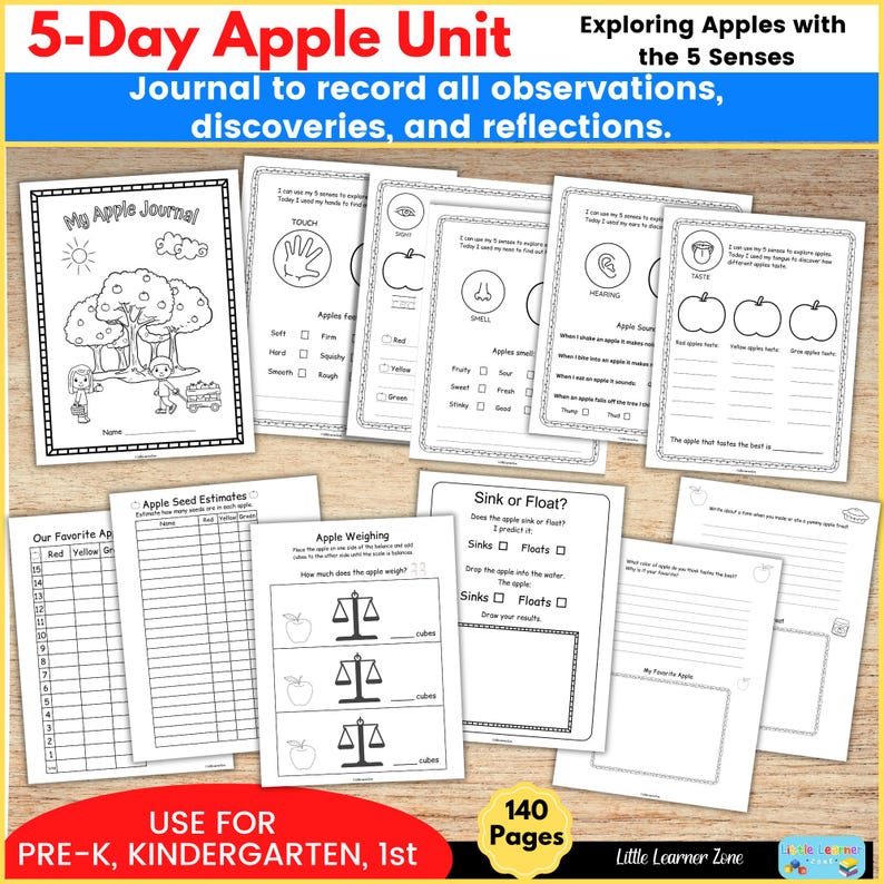 Apple Unit Study Homeschool Printable 5 Day Apple Activity Bundle ...