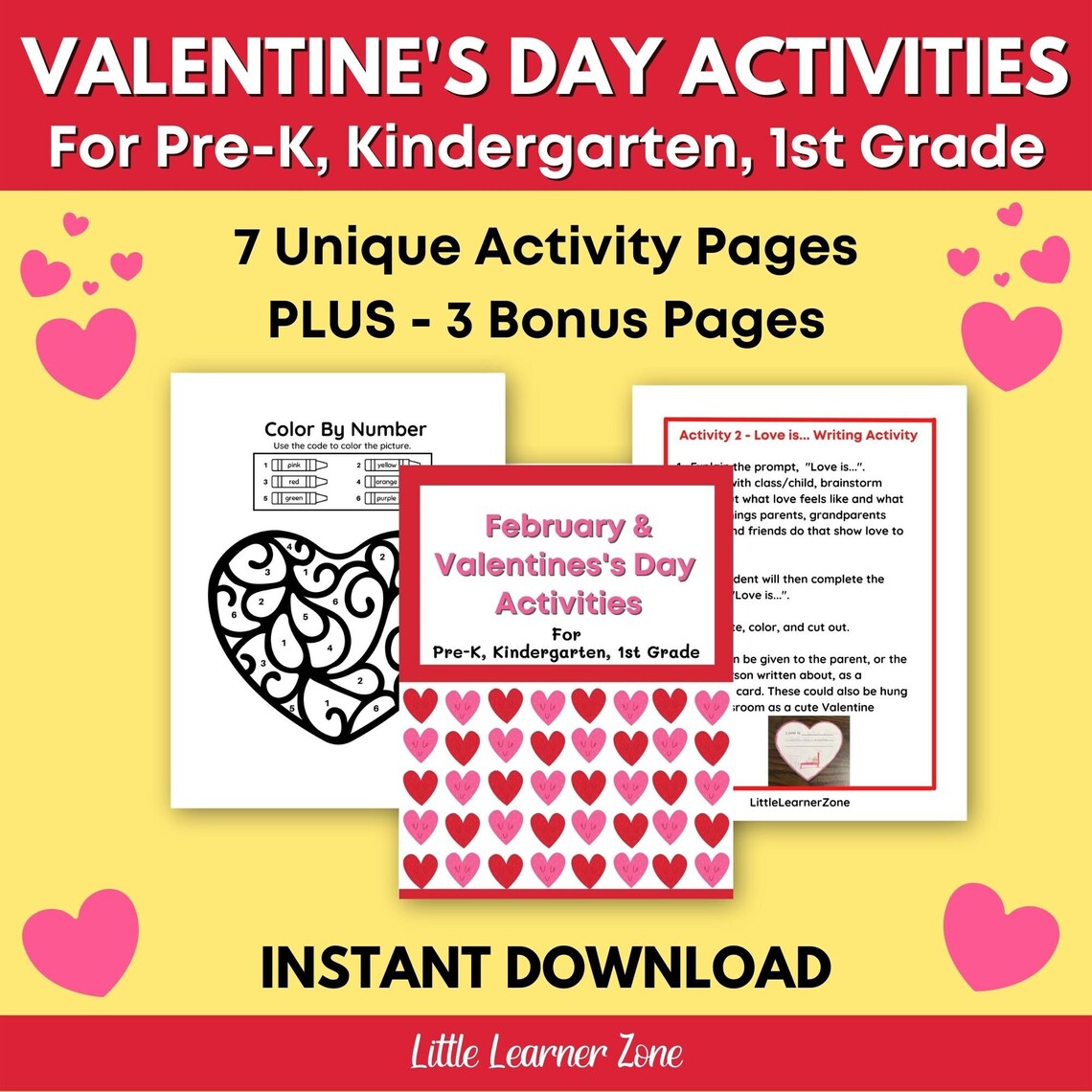 Kids Valentine's Day Activity Pack Printable Valentines | Etsy