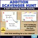 Addition Scavenger Hunt Math Activity Printable, Interactive Math Game ...