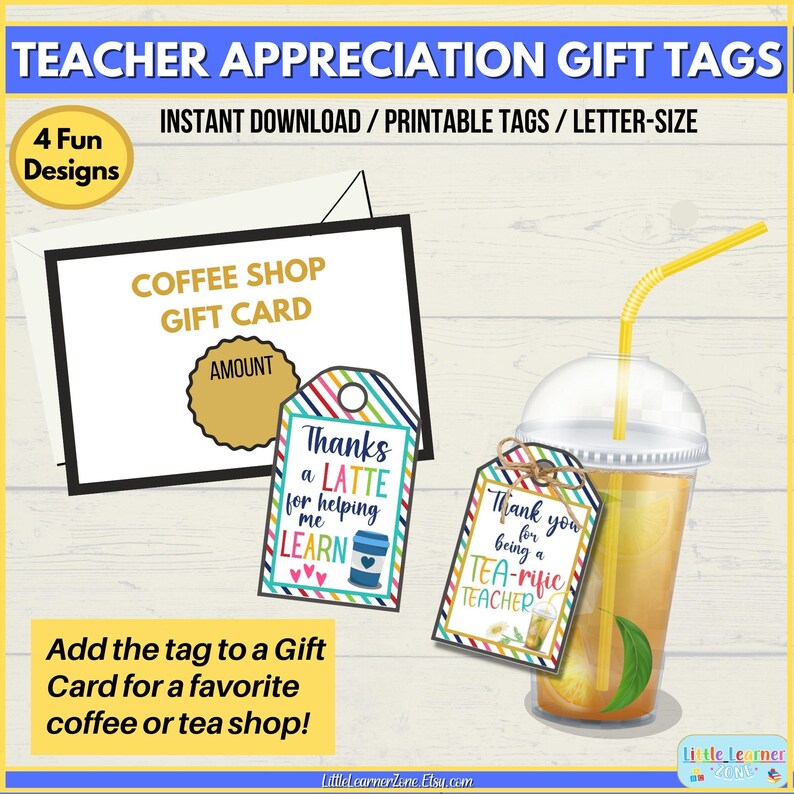 Teacher Appreciation Gift Tags, Teacher Gift Tag Printable, Teacher ...