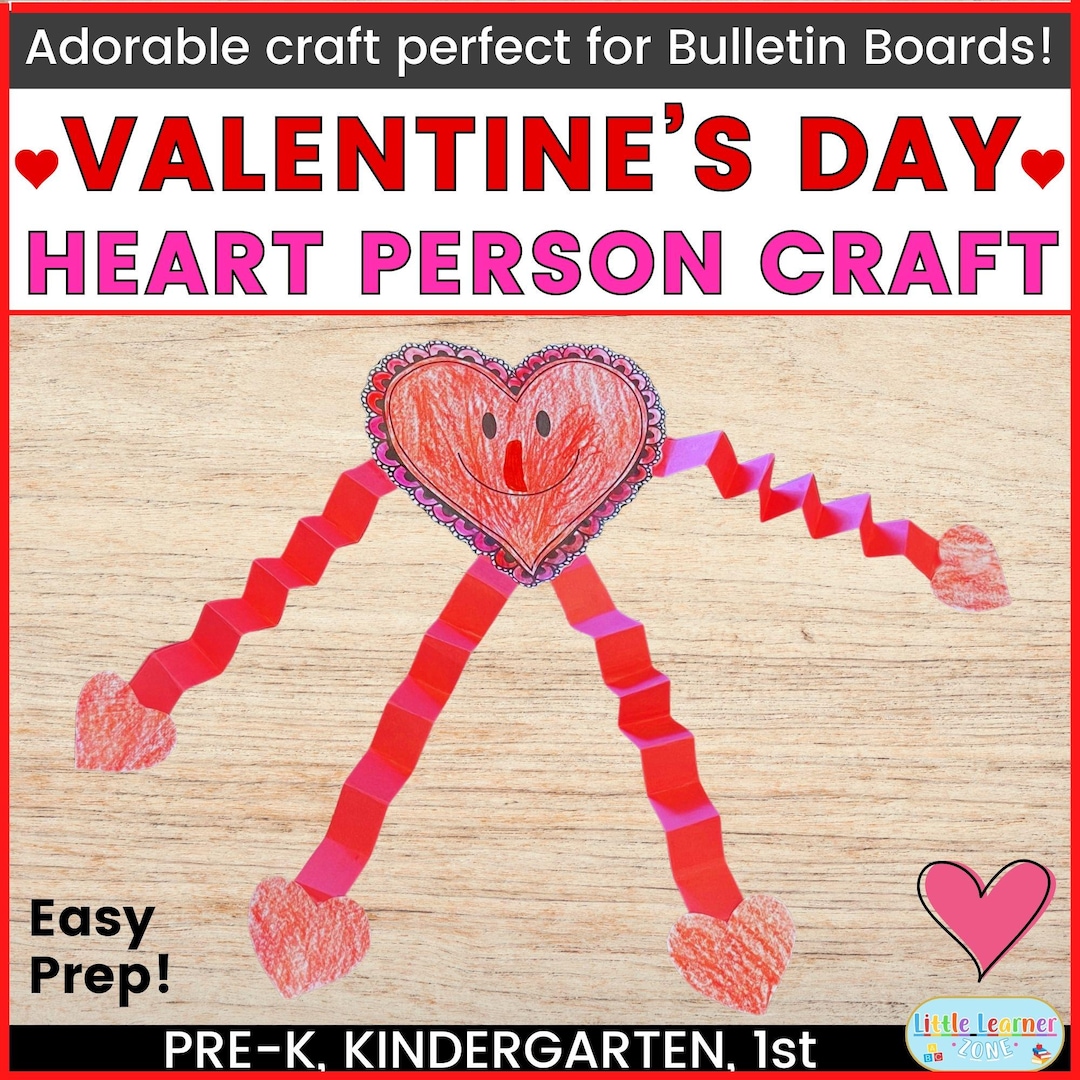 Valentine Heart Craft for Kids, Preschool & Kindergarten Valentine ...