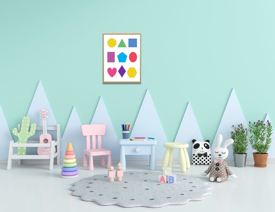 Printable Shapes Poster, Kid's Shapes Chart, Colorful Shapes Chart ...