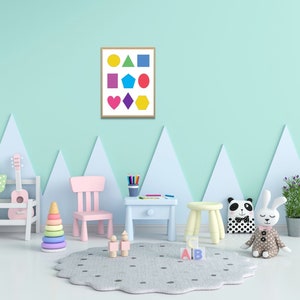 Printable Shapes Poster, Kid's Shapes Chart, Colorful Shapes Chart ...