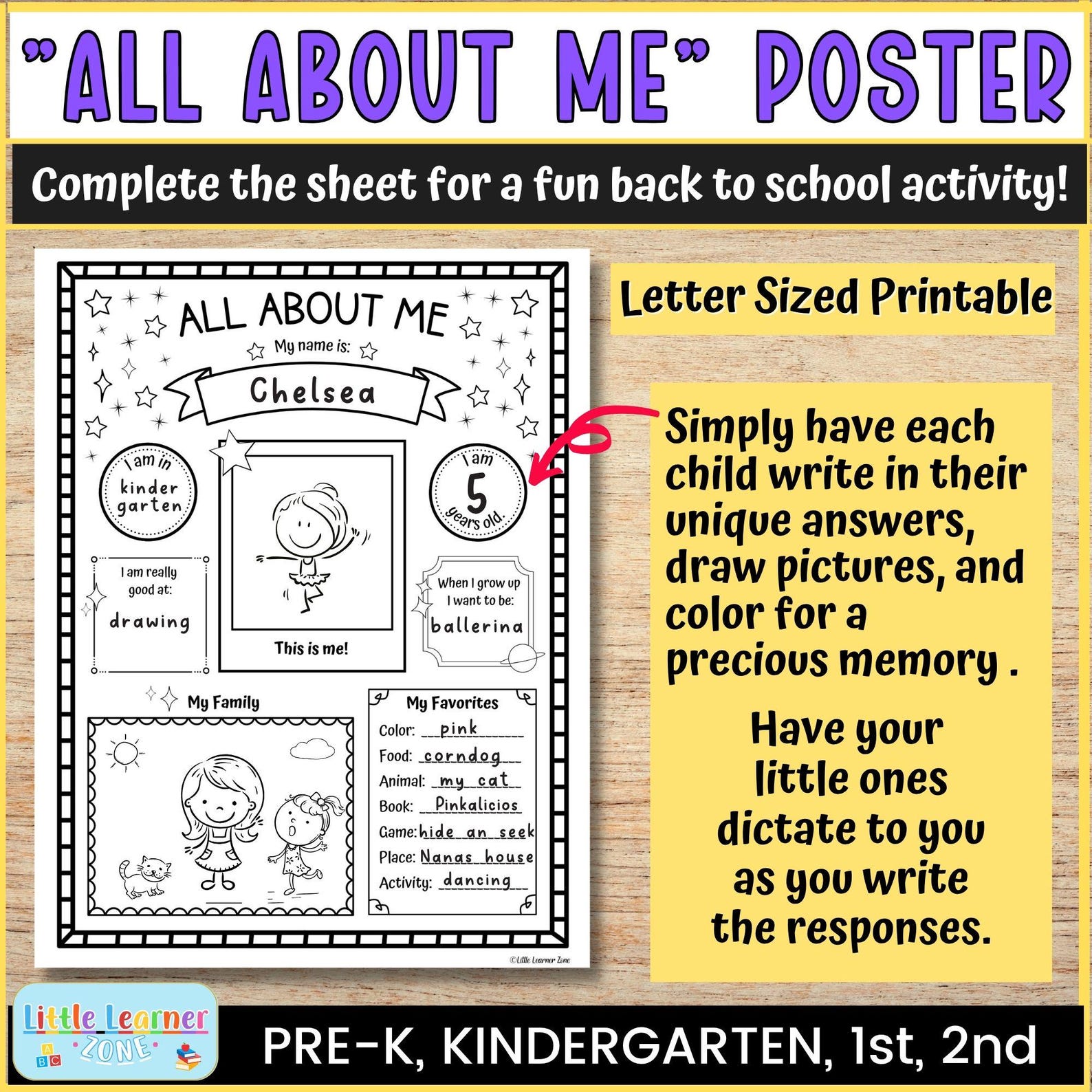 All About Me Poster, All About Me Activity, All About Me Bulletin Board ...