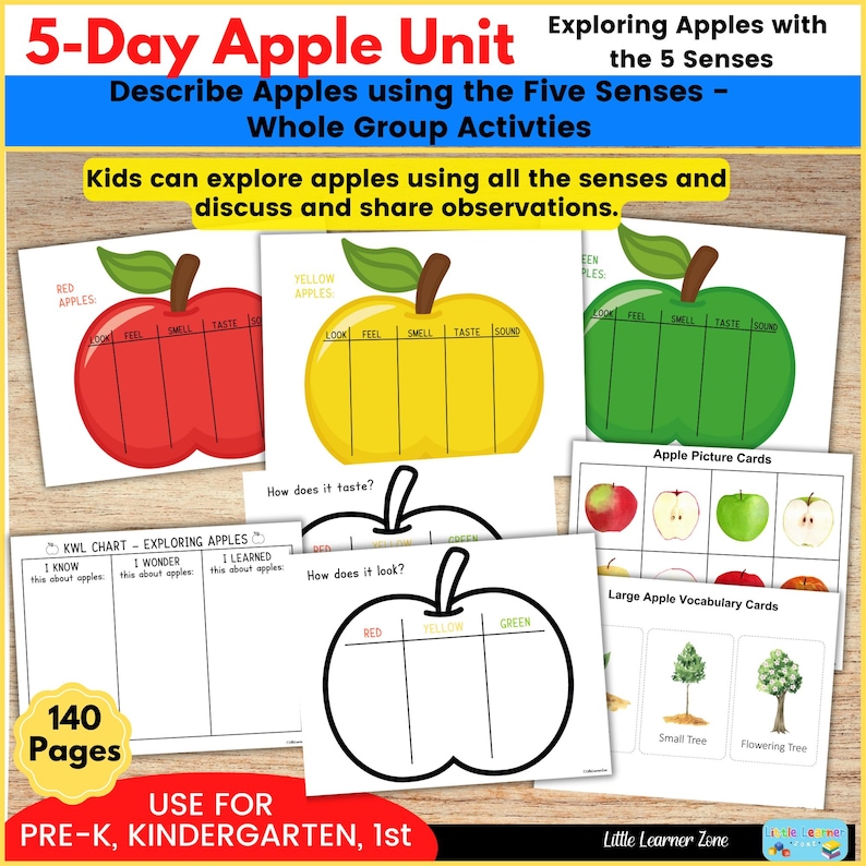 Apple Unit Study Homeschool Printable 5 Day Apple Activity Bundle ...