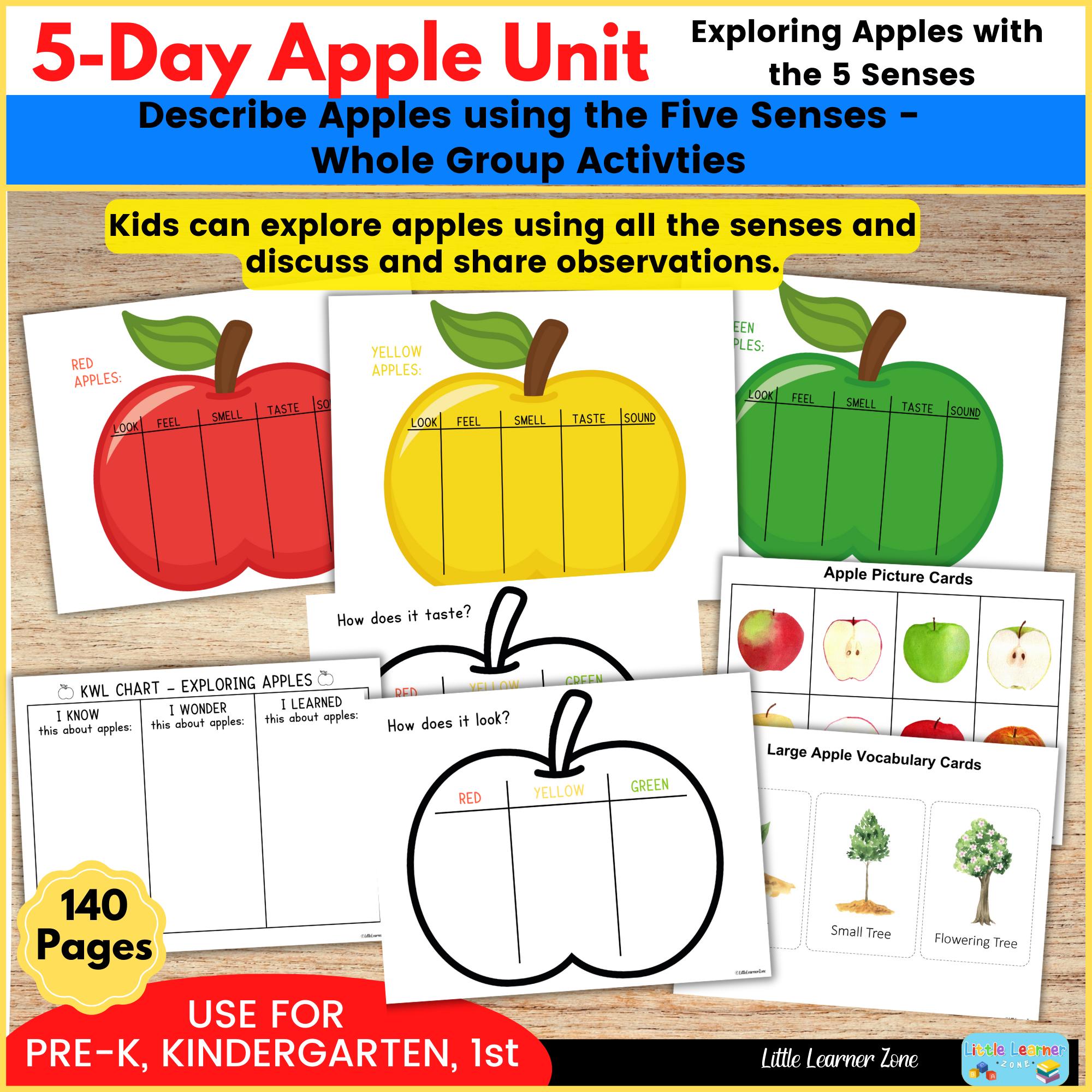 Apple Unit Study Homeschool Printable 5 Day Apple Activity Bundle ...