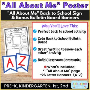 All About Me Poster, All About Me Activity, All About Me Bulletin Board ...