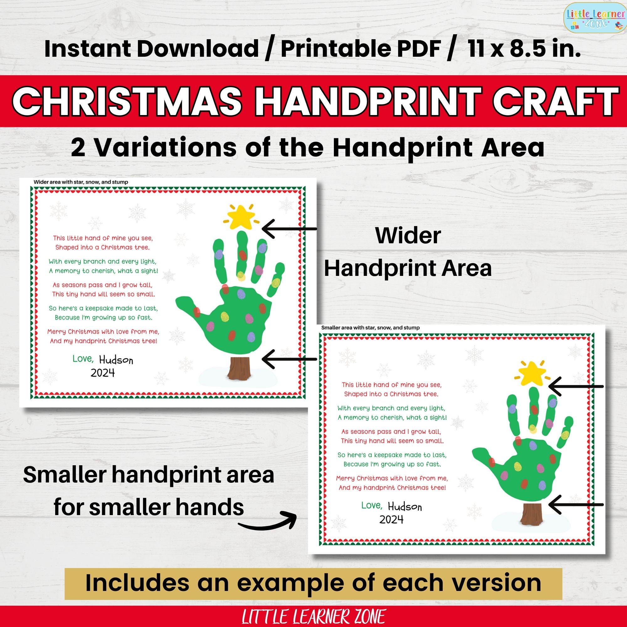 Christmas Tree Handprint Kids Holiday Craft, Christmas Handprint Poem ...