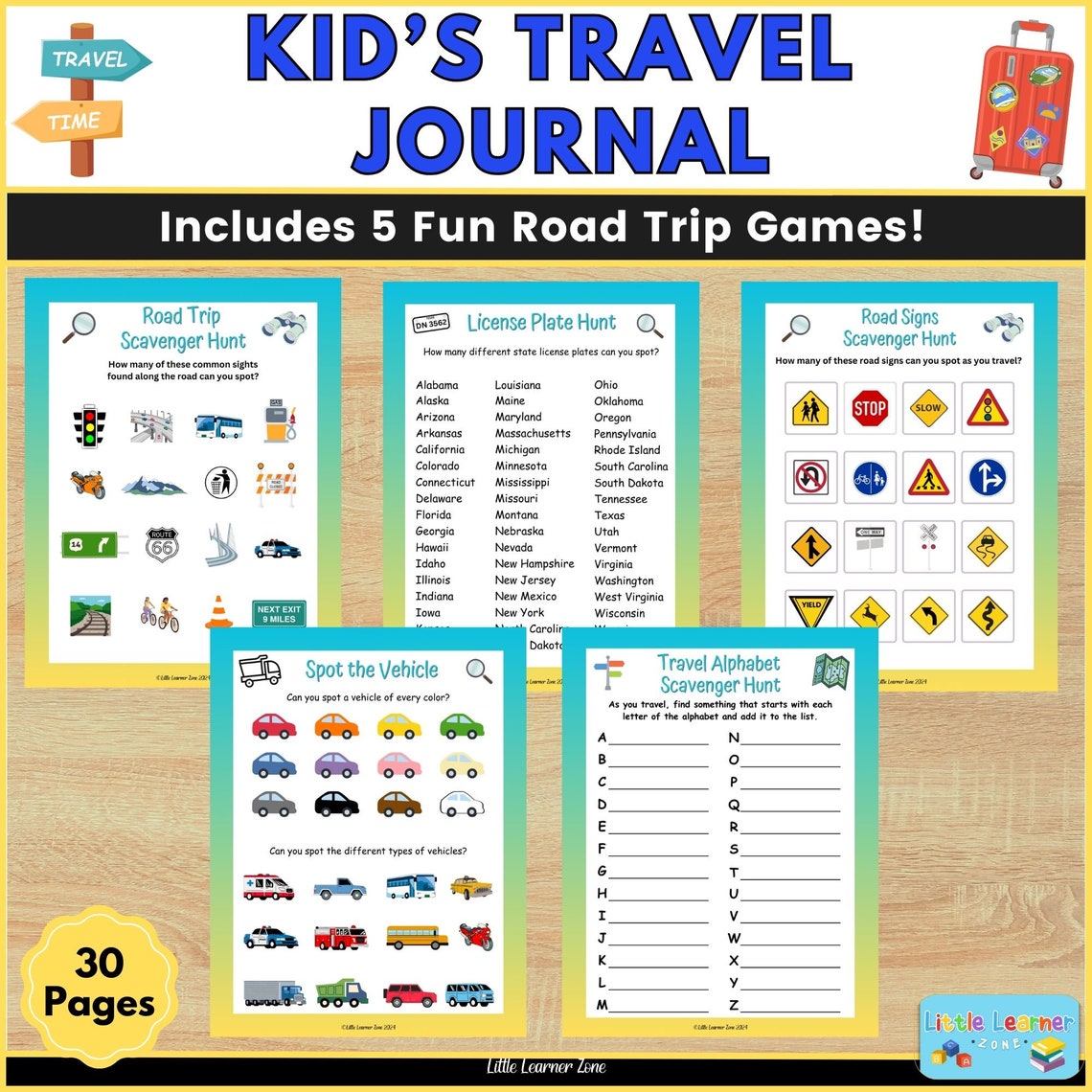 Kid's Travel Journal Printable, Kid's Vacation Memory Journal , Travel ...