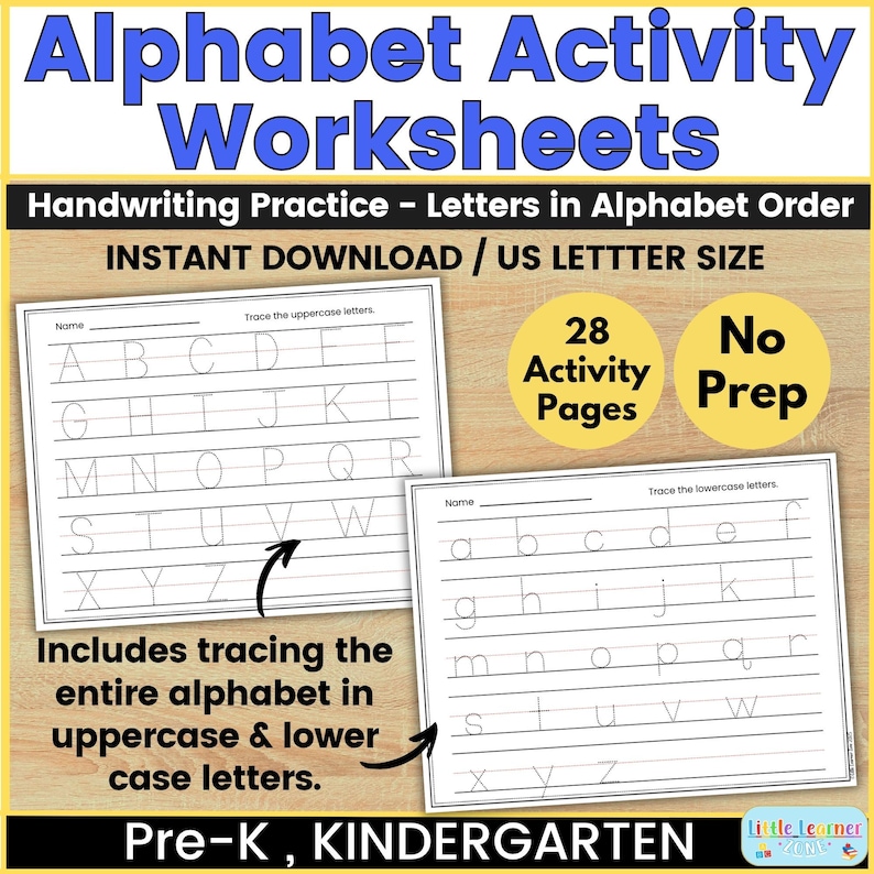 Alphabet Worksheets A-Z Printable Beginning Sounds ABC Activity ...