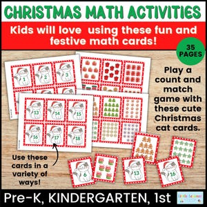 Christmas Math Activity Centers, Math Activities for Kindergarten Pre-k ...