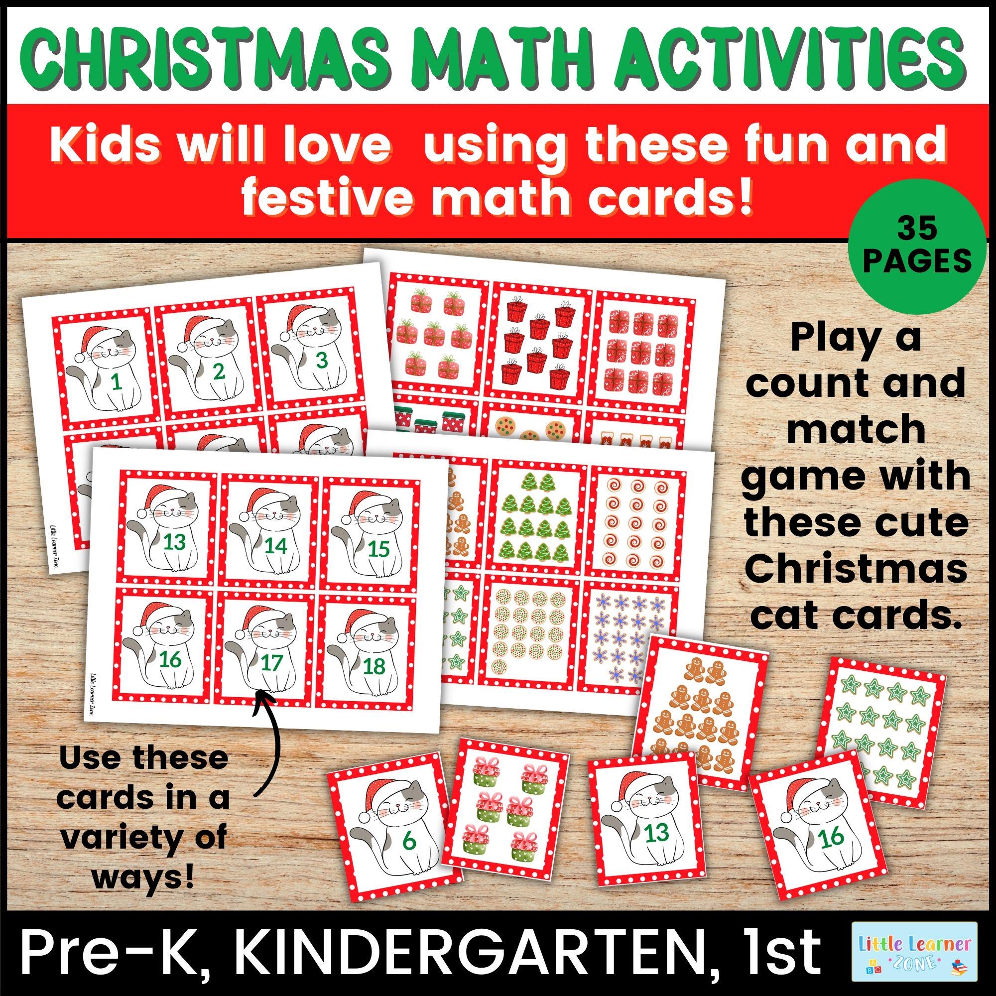 Christmas Math Activity Centers, Math Activities for Kindergarten Pre-k ...