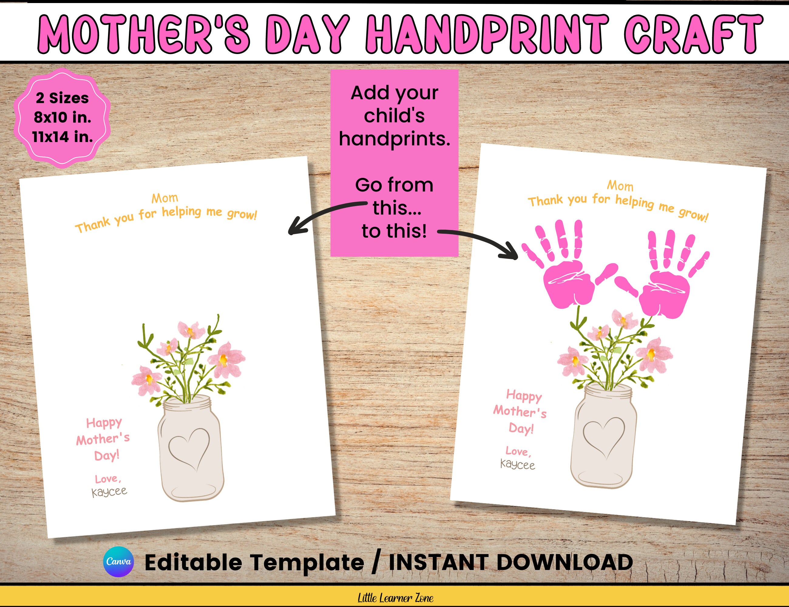 Mother's Day Handprint Craft Personalized Mom Gift From Kids Mother's ...