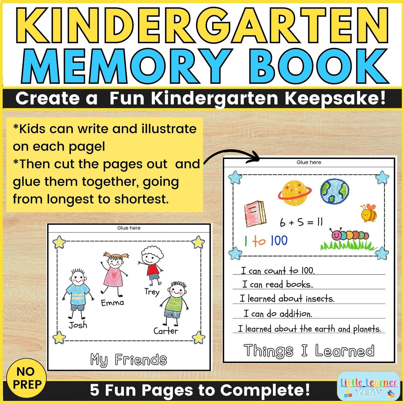 Kindergarten Memory Book End 0f the Year Memory Book for Kindergarten ...