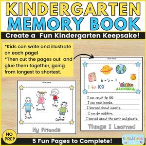 Kindergarten Memory Book End 0f the Year Memory Book for Kindergarten ...