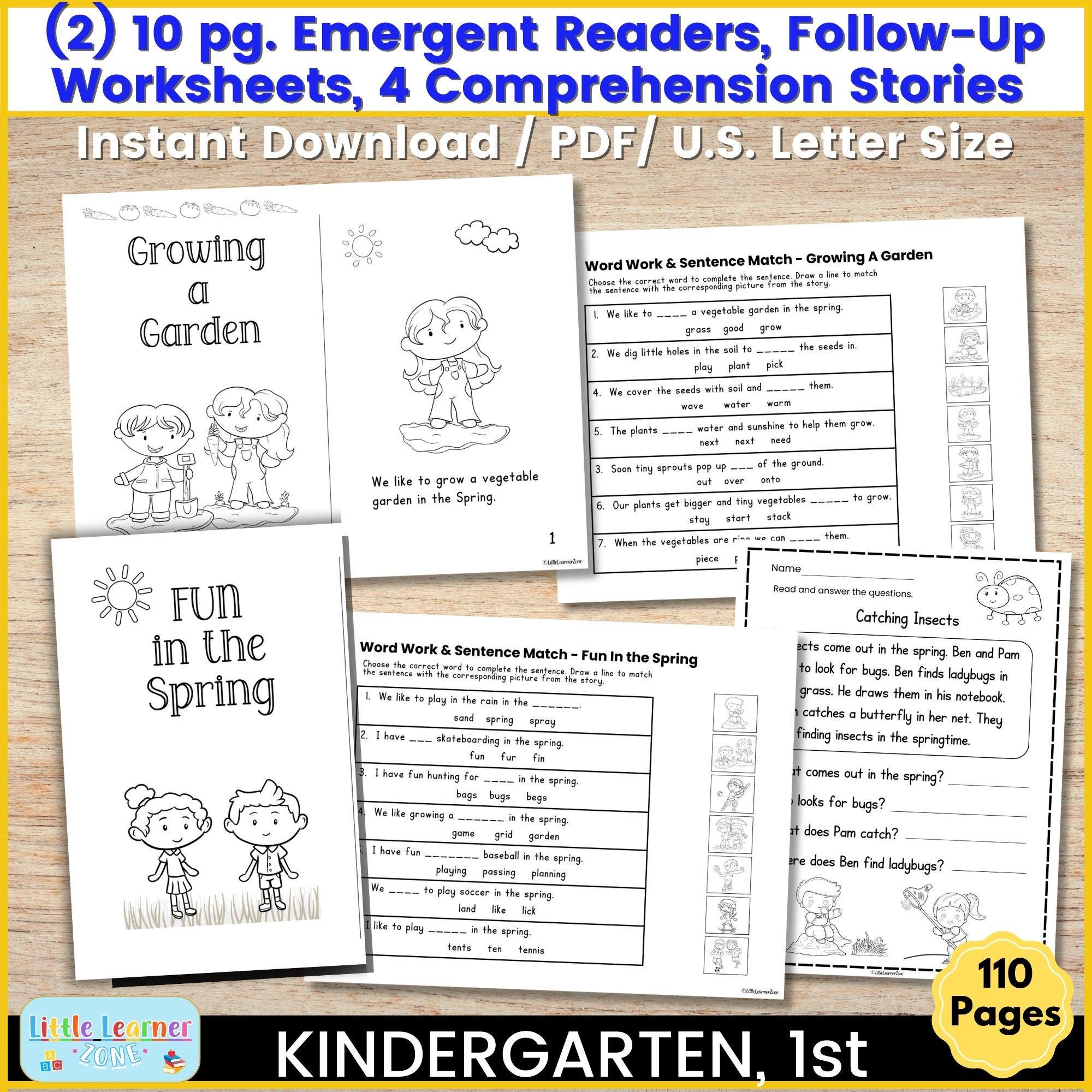 Spring Literacy Activity Bundle, Printable Literacy Activities for ...