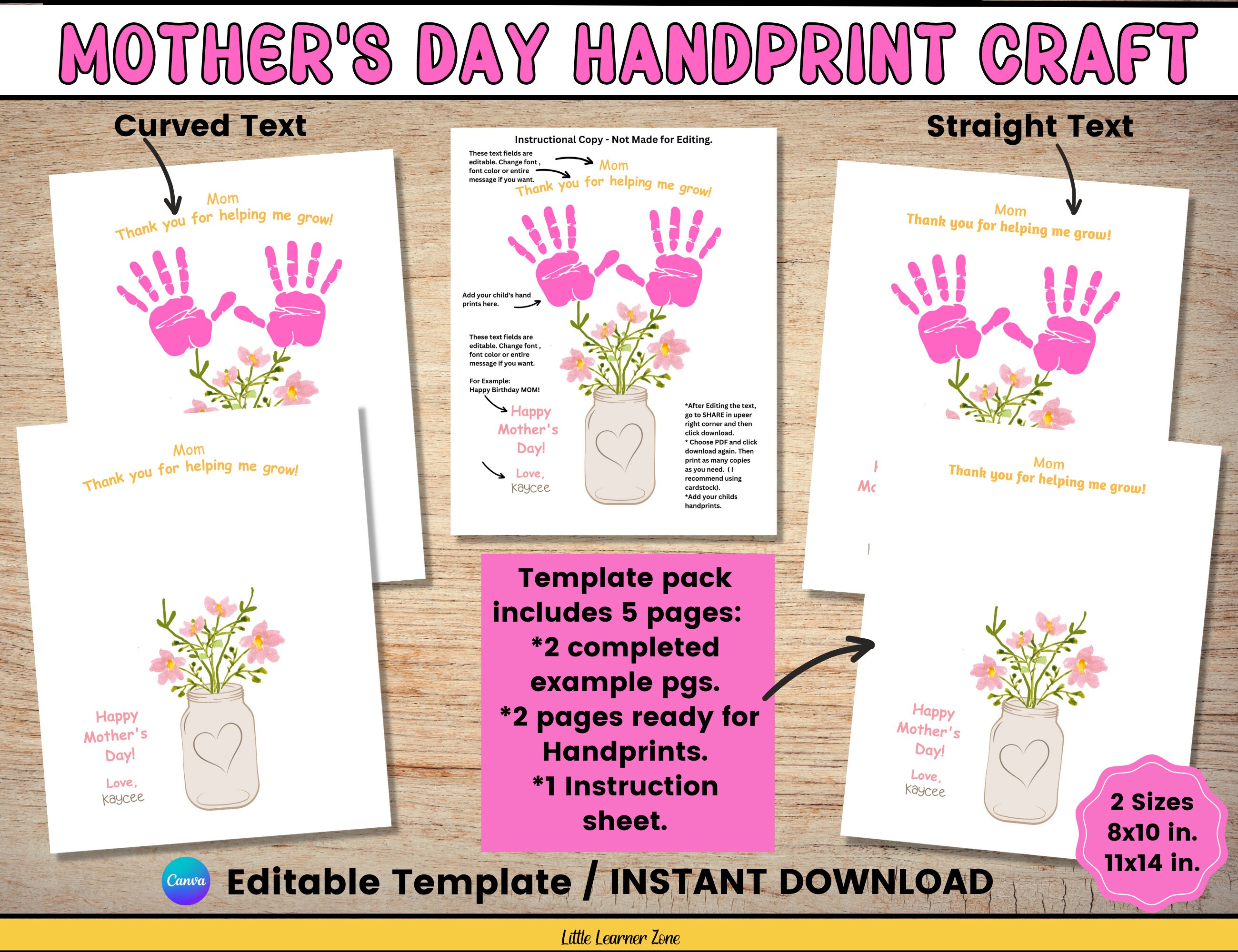 Mother's Day Handprint Craft Personalized Mom Gift From Kids Mother's ...