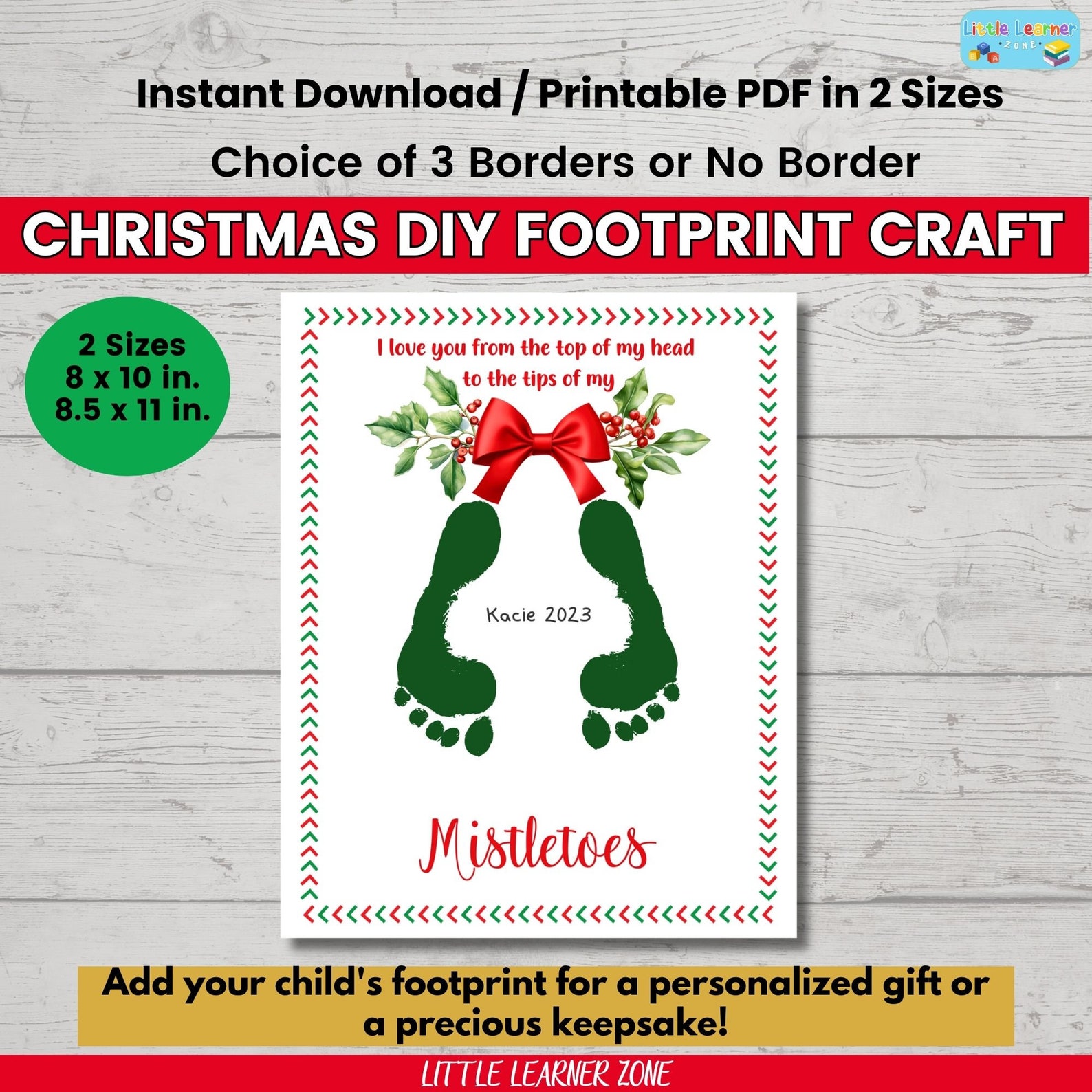 Mistletoe Christmas Footprint Art Craft, Christmas Footprint Craft ...