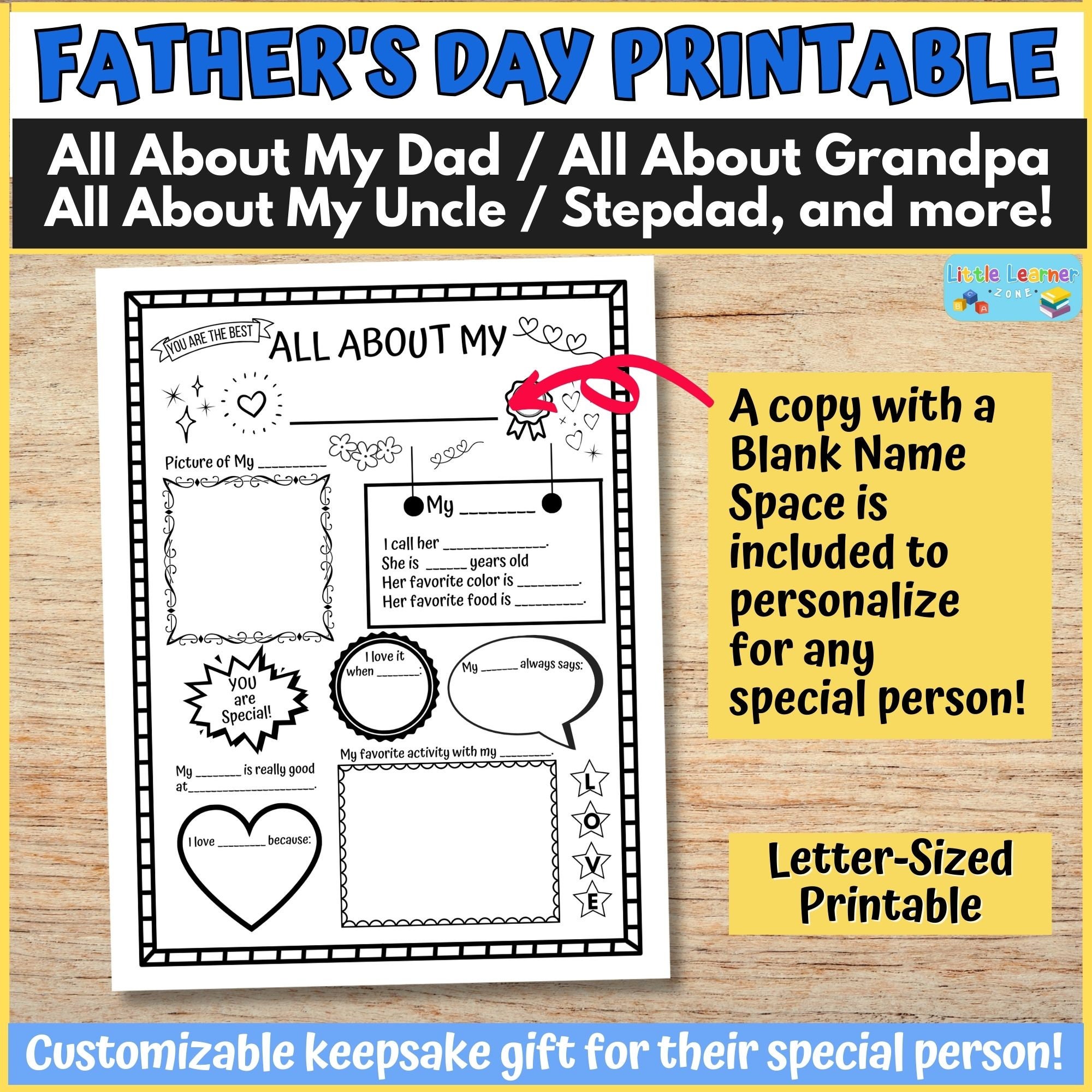All About Dad All About Grandpa Printable Card, Kids Fathers Day ...