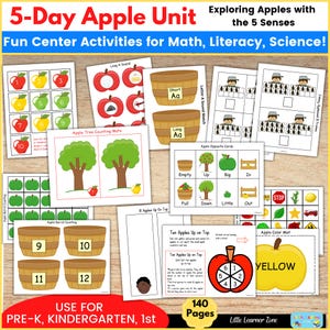 Apple Unit Study Homeschool Printable 5 Day Apple Activity Bundle ...