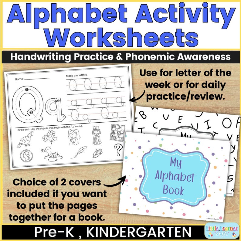 Alphabet Worksheets A-Z Printable Beginning Sounds ABC Activity ...