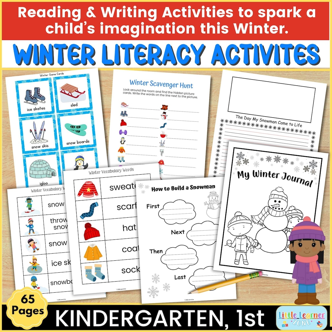 Winter Literacy Activity Printables, Winter Reading & Writing ...