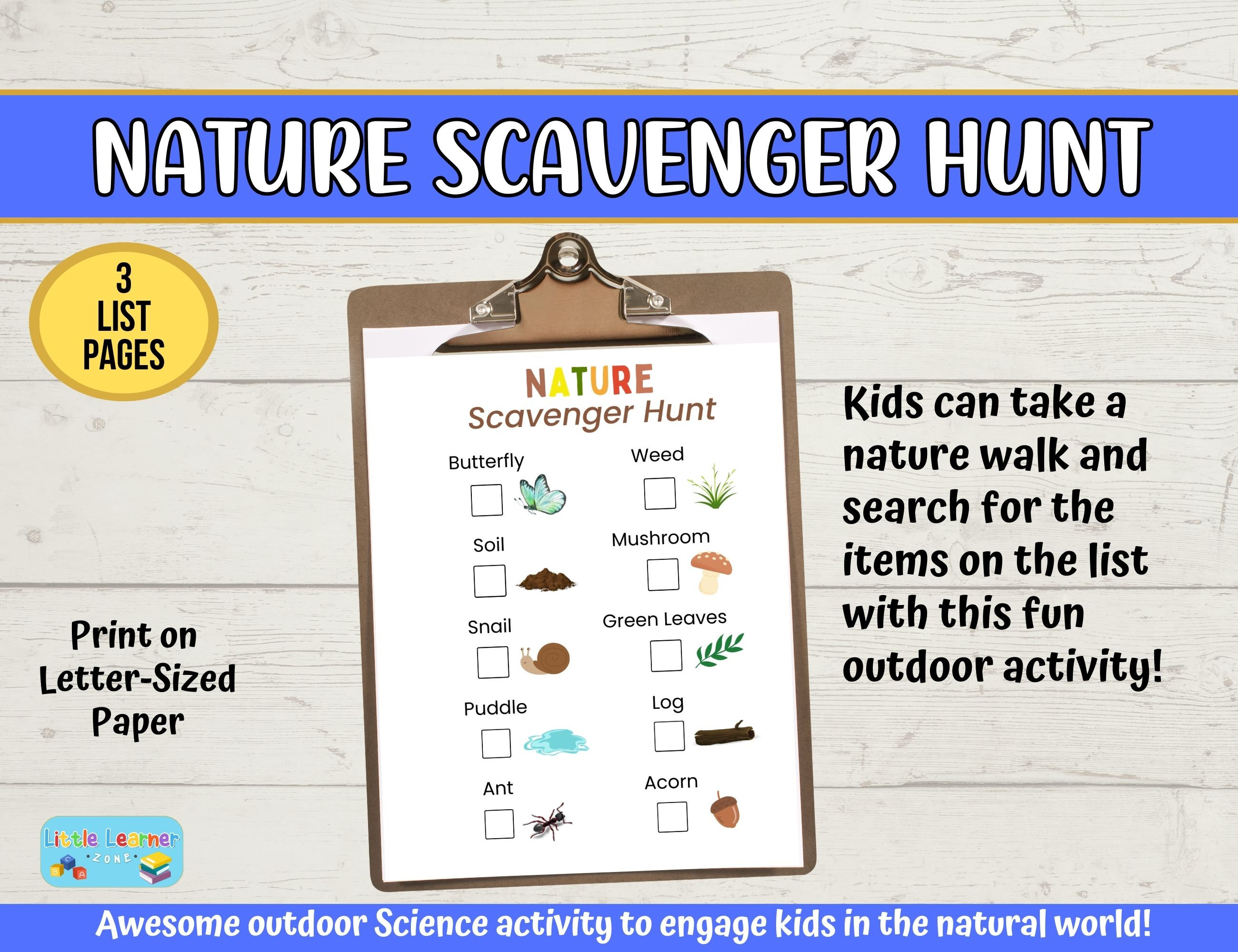 Nature Scavenger Hunt for Kids, Nature Scavenger Hunt Printable ...