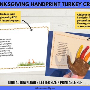 Thanksgiving Handprint Turkey Craft Printable, Handprint Turkey Poem ...