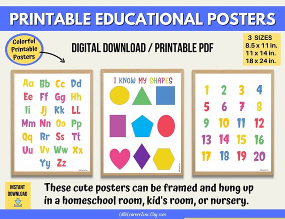 Printable Classroom Decor Poster Kids Educational Art Prints - Etsy